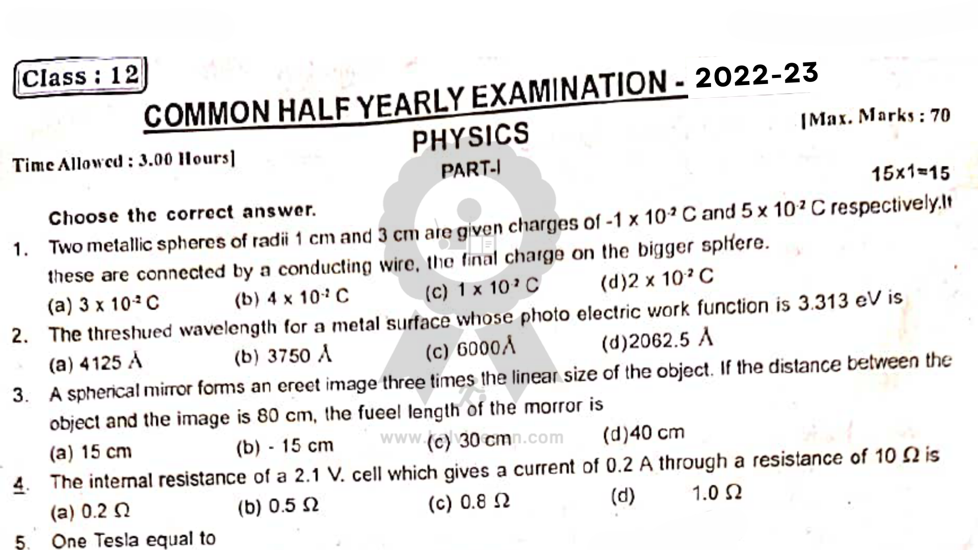 12th Physics Half yearly Question Paper Answer Key 2024 Kalvi Nesan 12th Physics Half yearly Question Paper Answer Key 2024 Kalvi Nesan