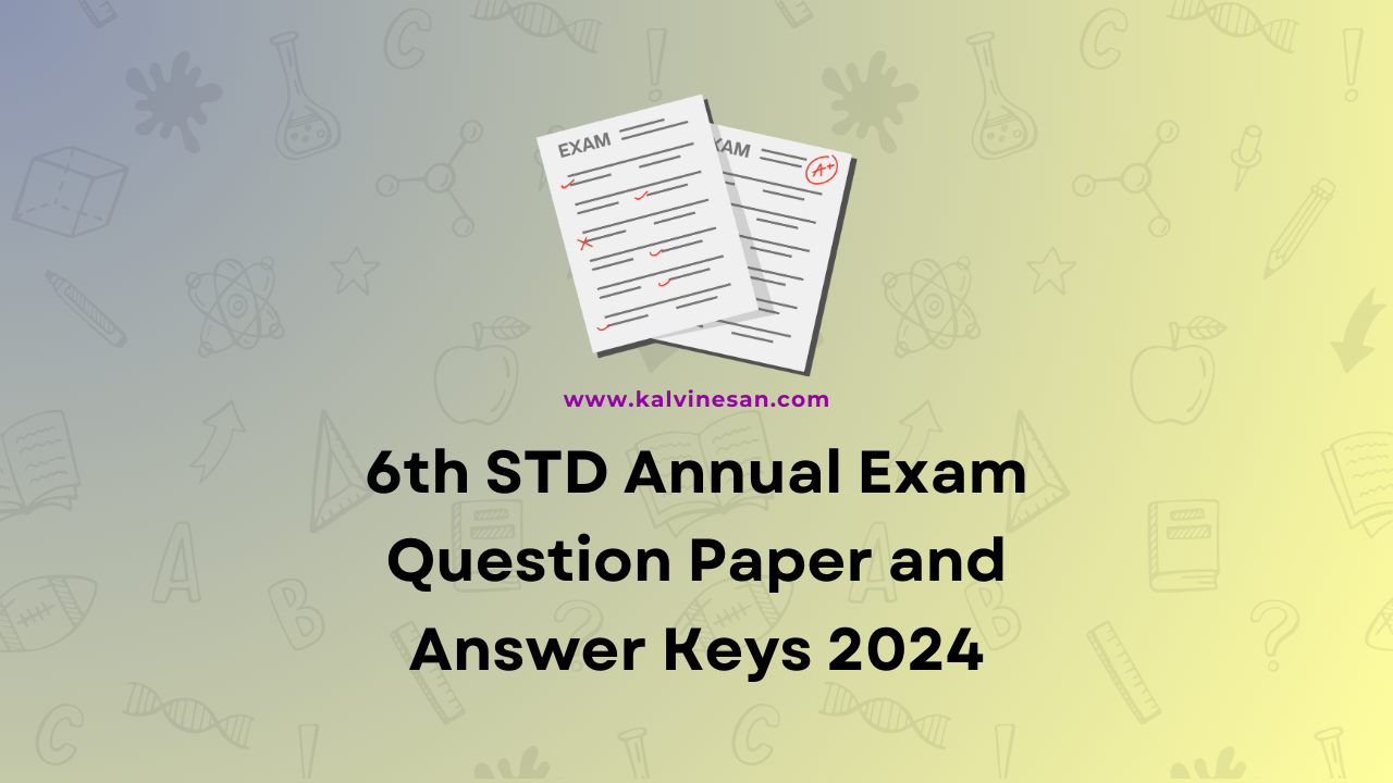 6th Standard Term 3 Exam Question Paper 2024 : Kalvi Nesan