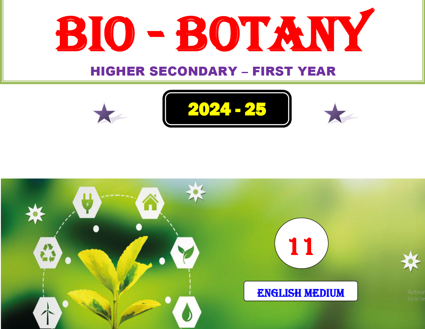 12th Bio - Botany Full Study Materials English Medium 2024 - 2025 : Kalvi Nesan