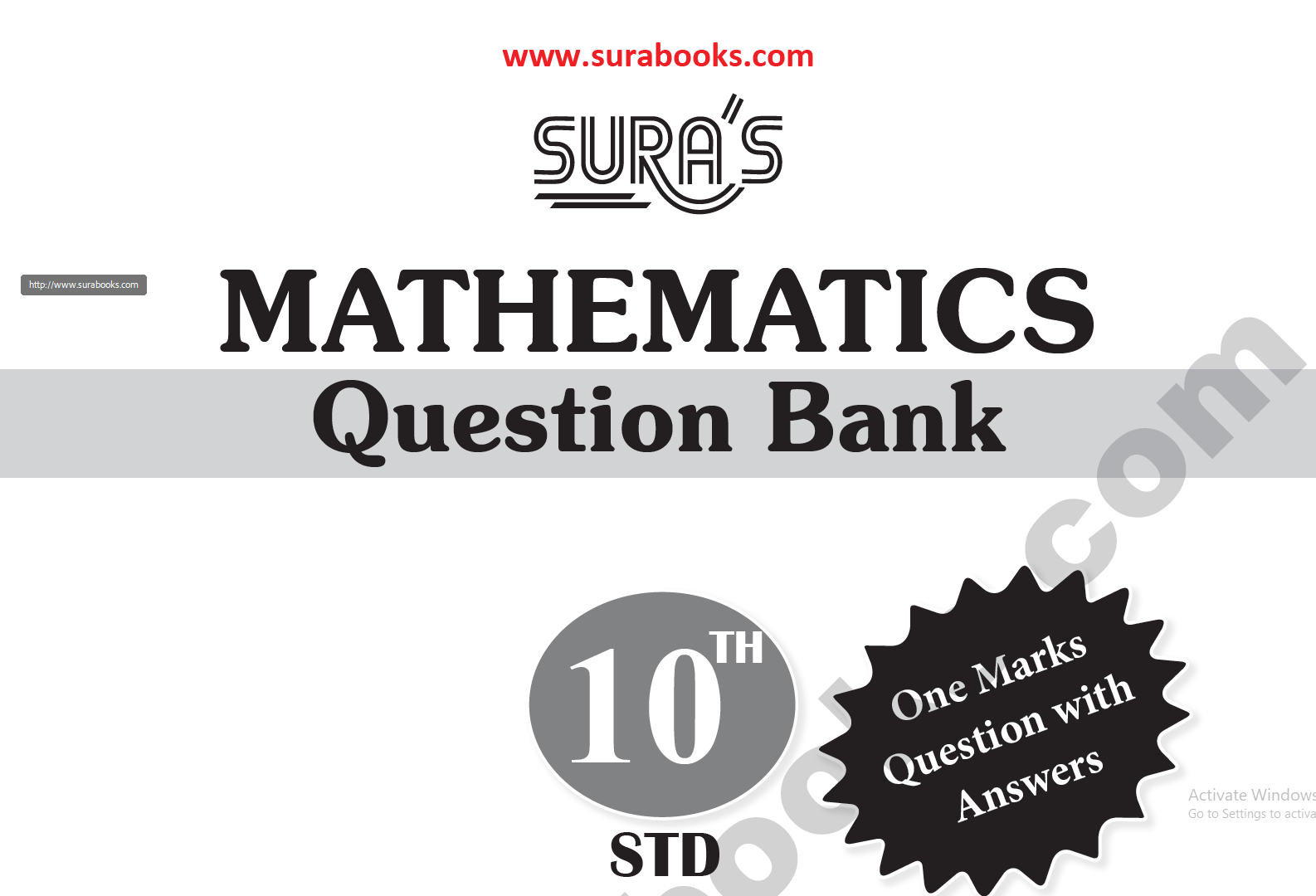 10th Maths Question Bank With One Mark Answer Key EM 2024-25 : Kalvi Nesan