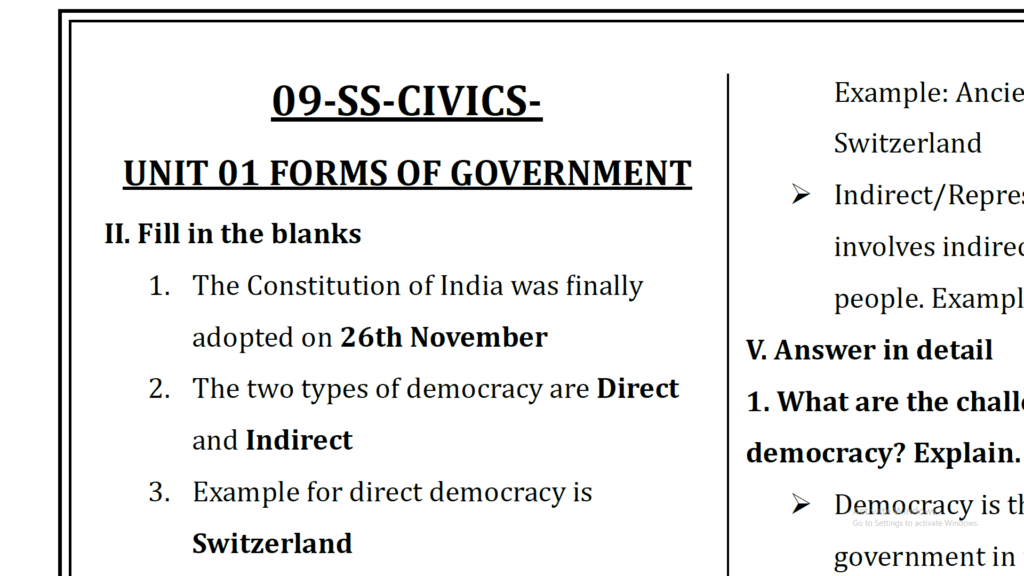 9th Social Science civics Study Materials English Medium 2025 - 26 ...