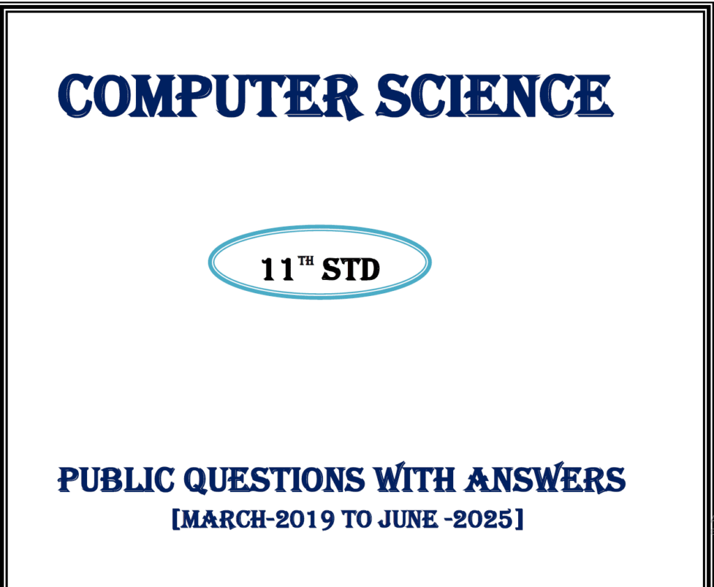 11th Computer Science Public Exam Questions With Answer English Medium 2019 - 2025 : Kalvi Nesan